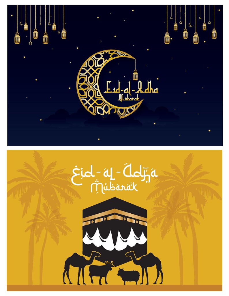 Eid Ul Adha Mubarak Card Print and Give Ready Pack of 6 - Etsy