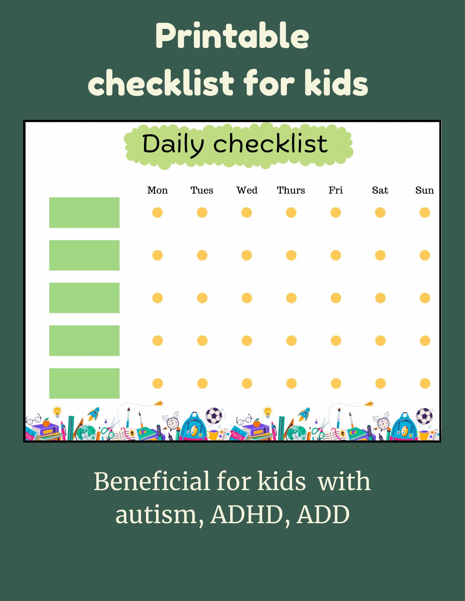 Daily Checklist for Kids. Effective Way to Form Routine for Kids ...