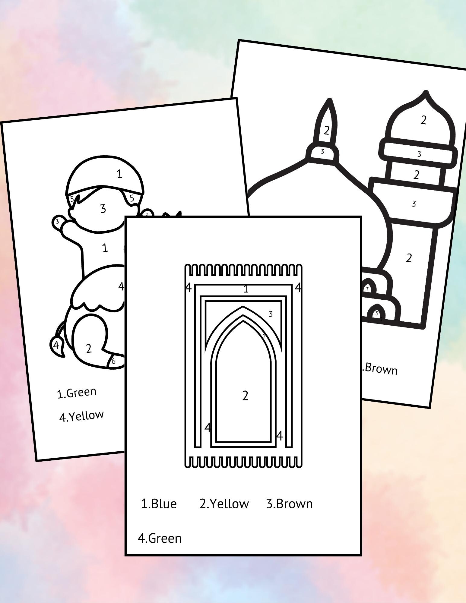 Color by Number Activity for Kids. Ramadan Activities. Toddler Activity ...