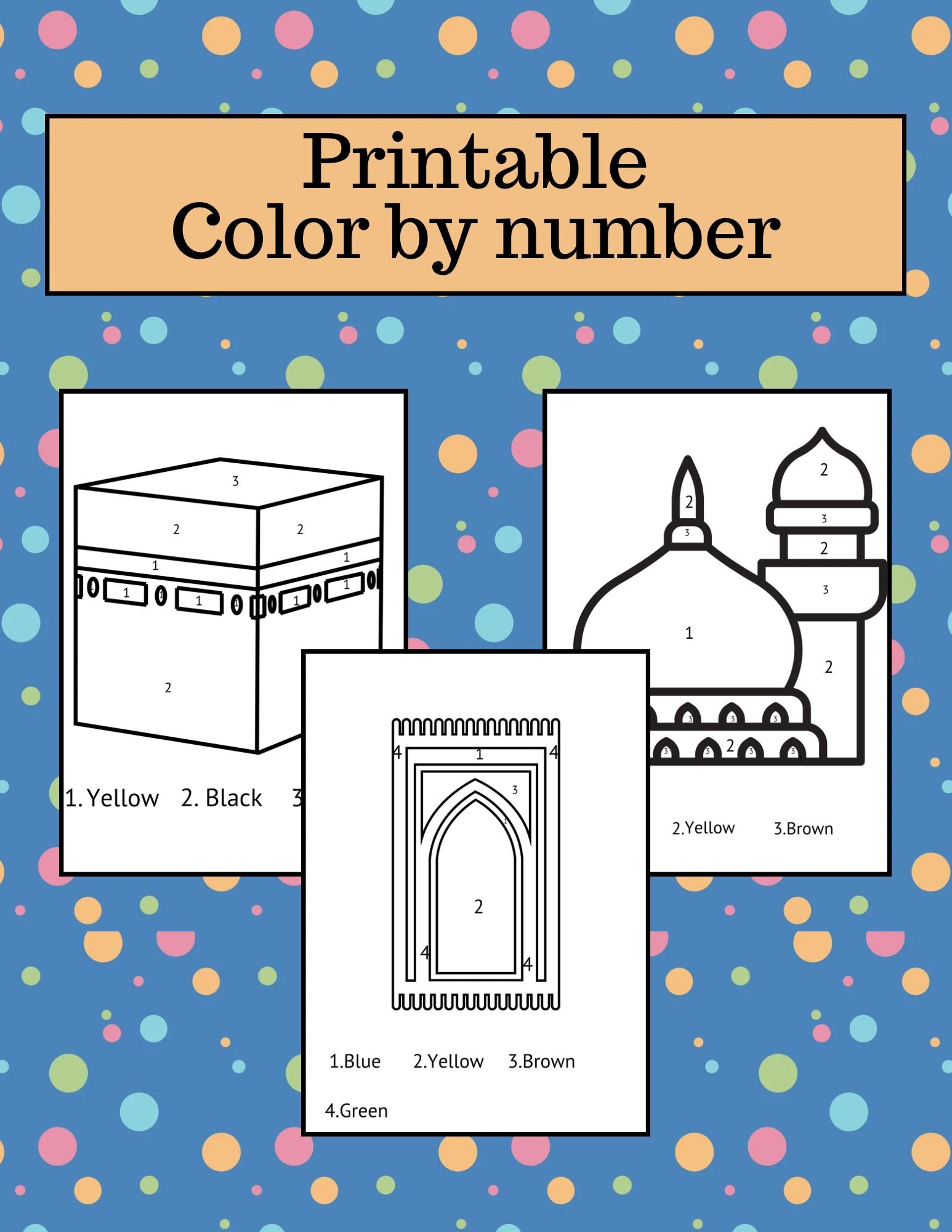 Color by Number Activity for Kids. Ramadan Activities. Toddler Activity ...
