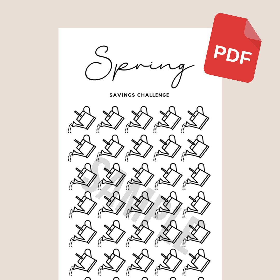 DIGITAL Spring Savings Challenge \\ Budgeting \\ Cash Envelopes \\ A6 ...