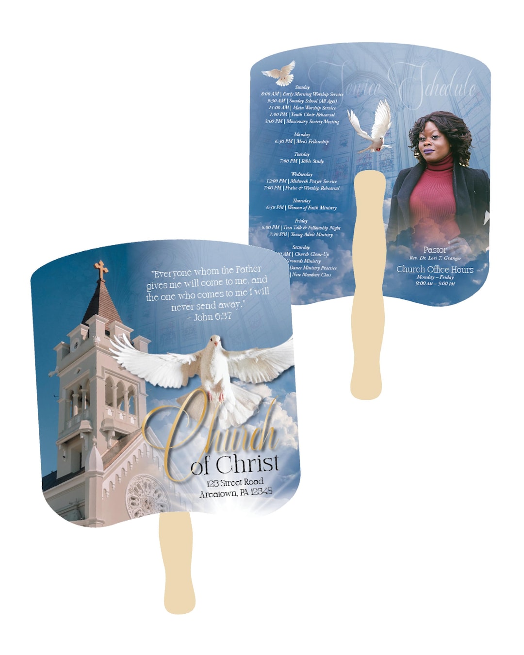 Custom Funeral Home Hand Fans – Bread Slice Shape, Full Color - Etsy