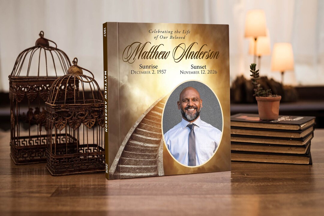 Custom Memorial Guest Book With Photo, Funeral Sign-in Book - Etsy