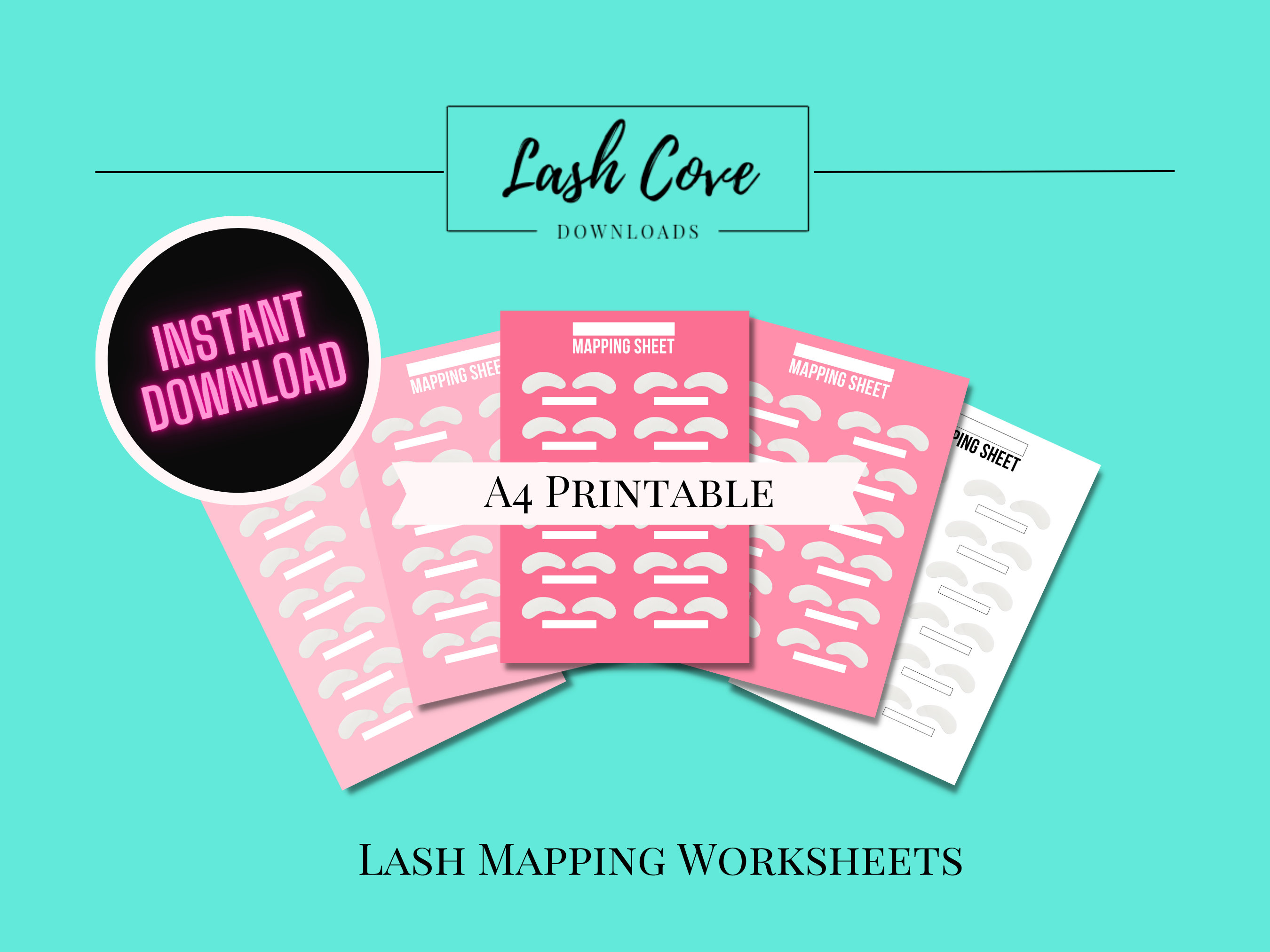 5 X A4 Printable Lash Mapping Set - Etsy