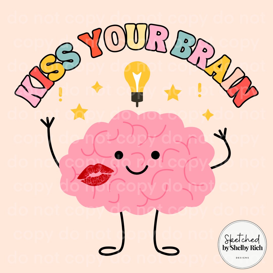 Kiss Your Brain Teacher Tee Retro PNG School PNG Teacher Png Teacher ...