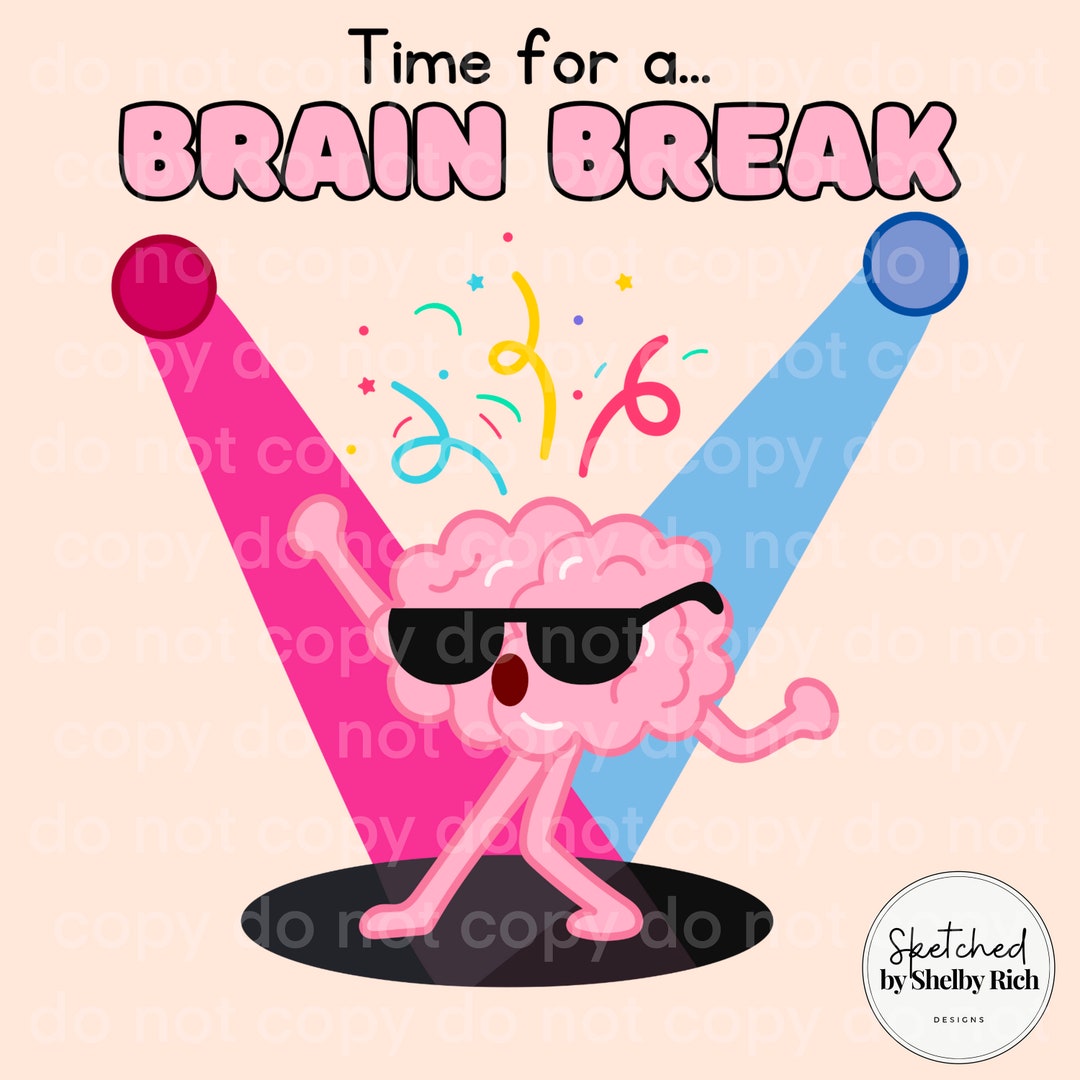 Brain Break Funny Teacher Life Retro PNG School PNG Teacher Png Teacher ...