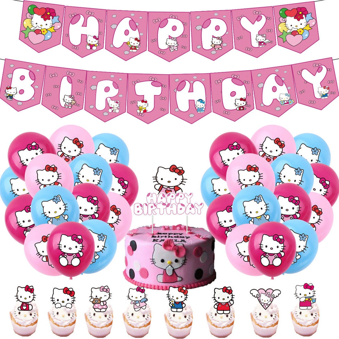 Hello Kitty Party Set Party Supplies Kids Girls Birthday Decoration - Etsy