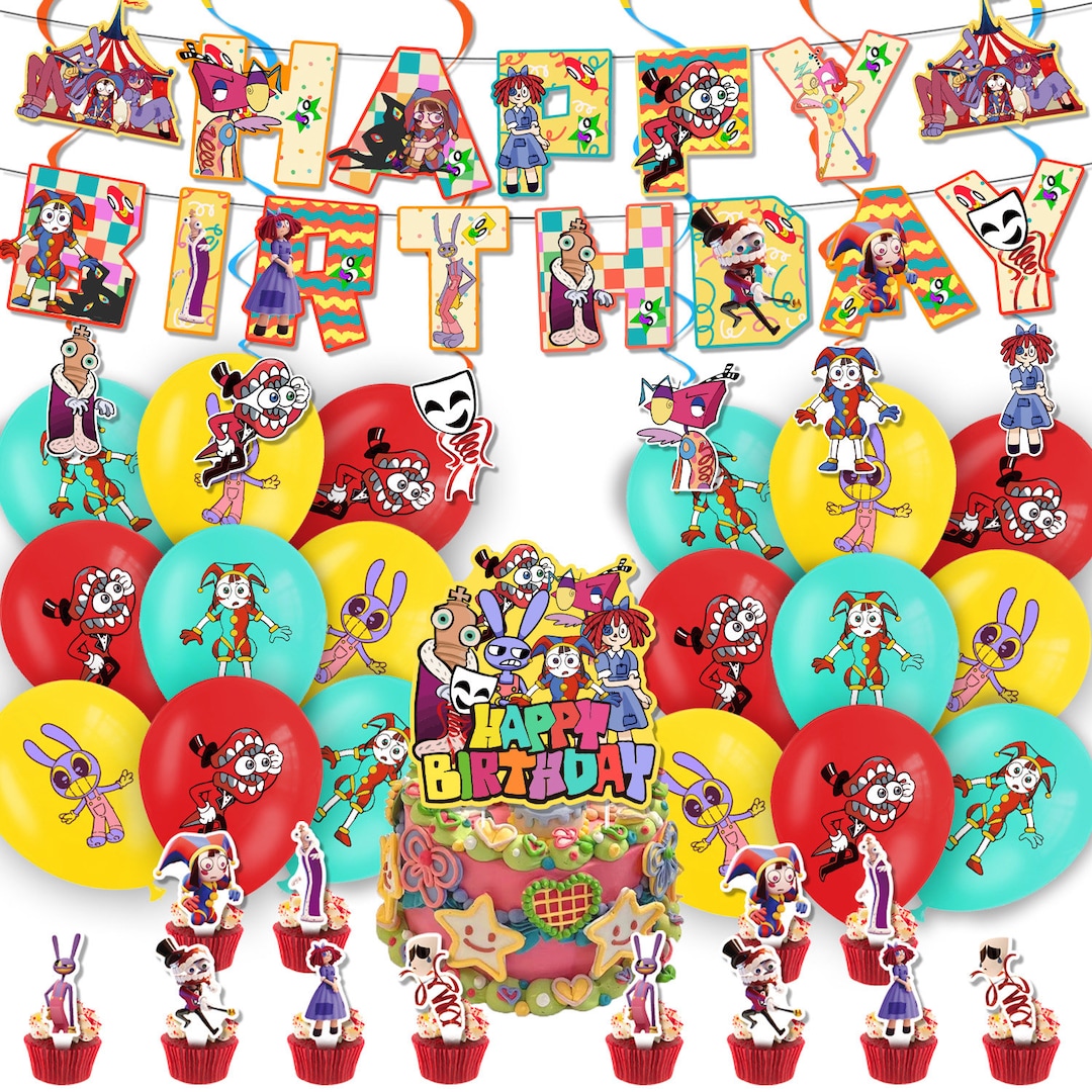 The Amazing Digital Circus Party Set Party Supplies Banner Toppers ...