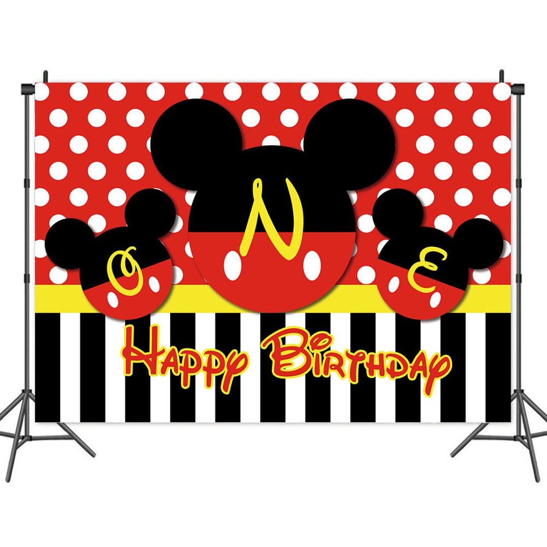 100cm X 150cm Mickey Mouse Backdrop Banner Party Supplies Kids Children ...