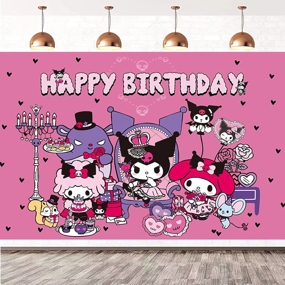 Kuromi Theme Banner Backdrop Party Supplies Kids Girls Birthday ...