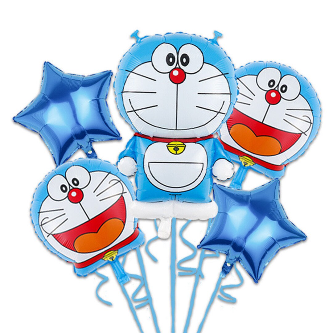 5PCS Doraemon Foil Balloon Set Party Supplies Kids Birthday Decoration ...