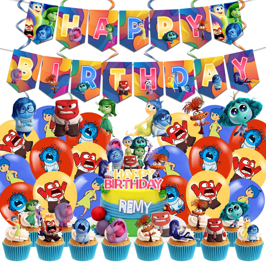 Inside Out Theme Party Set Party Supplies Banner Toppers Balloons Kids ...