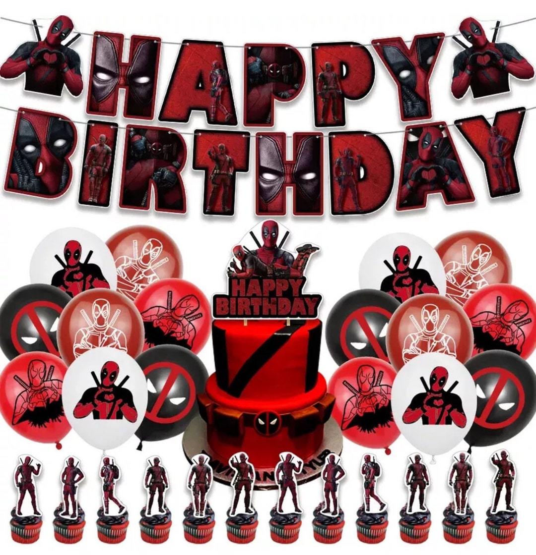 Deadpool Party Set Party Supplies Banner Toppers Balloons Birthday ...