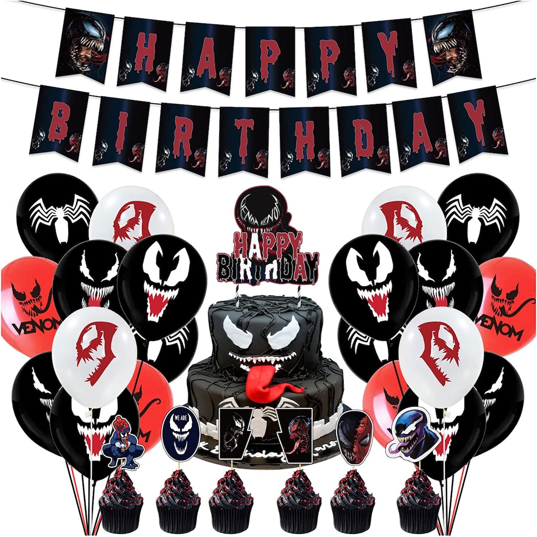 Venom Party Set Party Supplies Banner Toppers Balloons Birthday ...