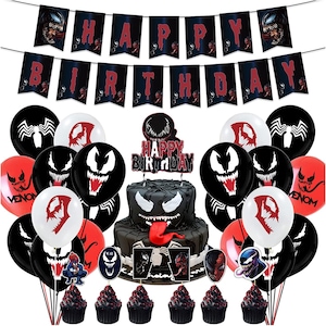 Venom Party Set Party Supplies Banner Toppers Balloons Birthday ...