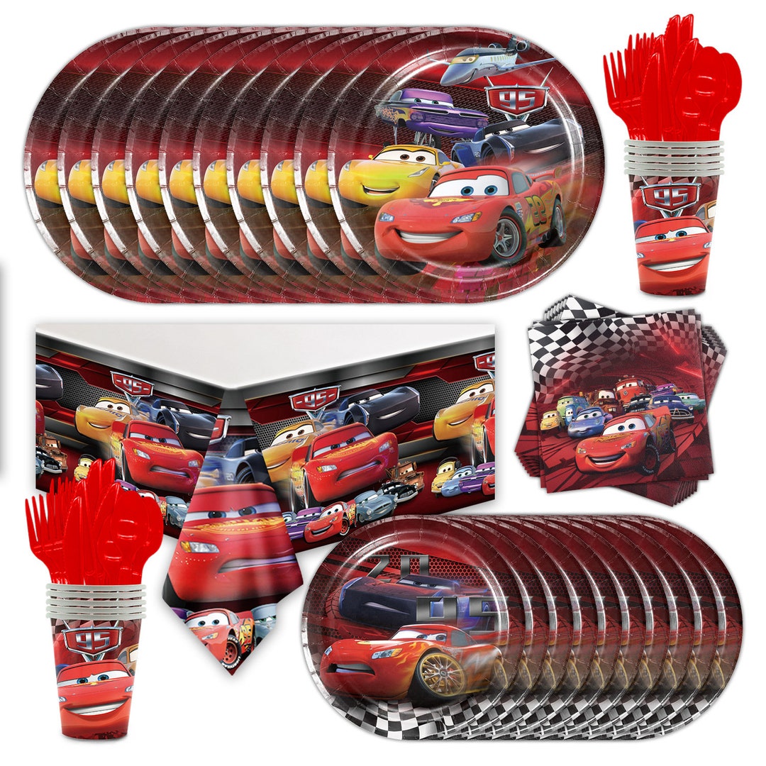 Cars Theme Tableware Banner Racing Car Plates Napkins Tablecloth Party ...