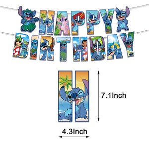Stitch Party Set Party Supplies Banner Balloons Toppers Kids Birthday ...