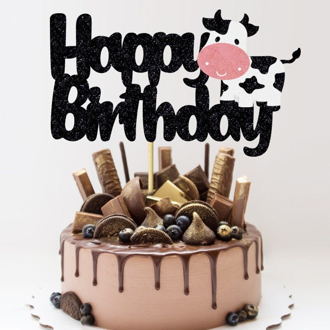 Cow Print Farm Animal Cake Topper Party Supplies Kids Birthday ...
