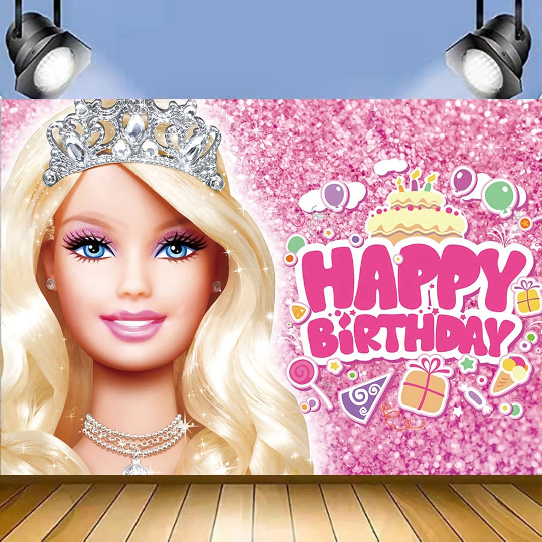 100cm X 150cm Barbie Banner Backdrop Party Supplies Kids Girls Birthday ...