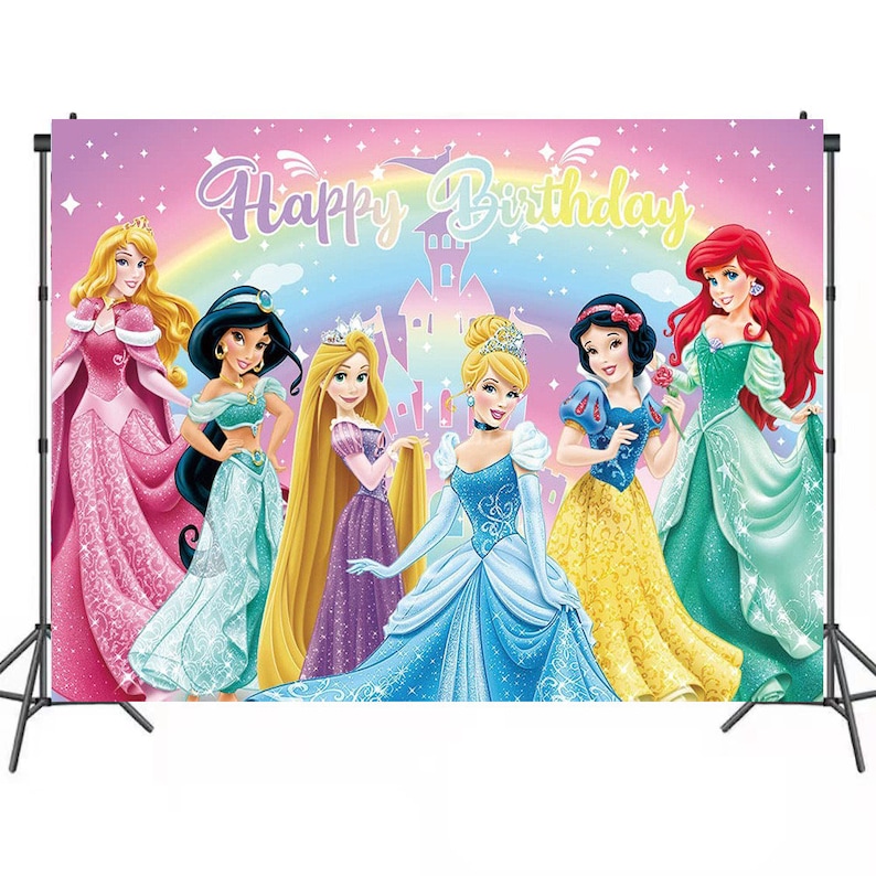 100cm X 150cm Princess Backdrop Banner Party Supplies Kids - Etsy