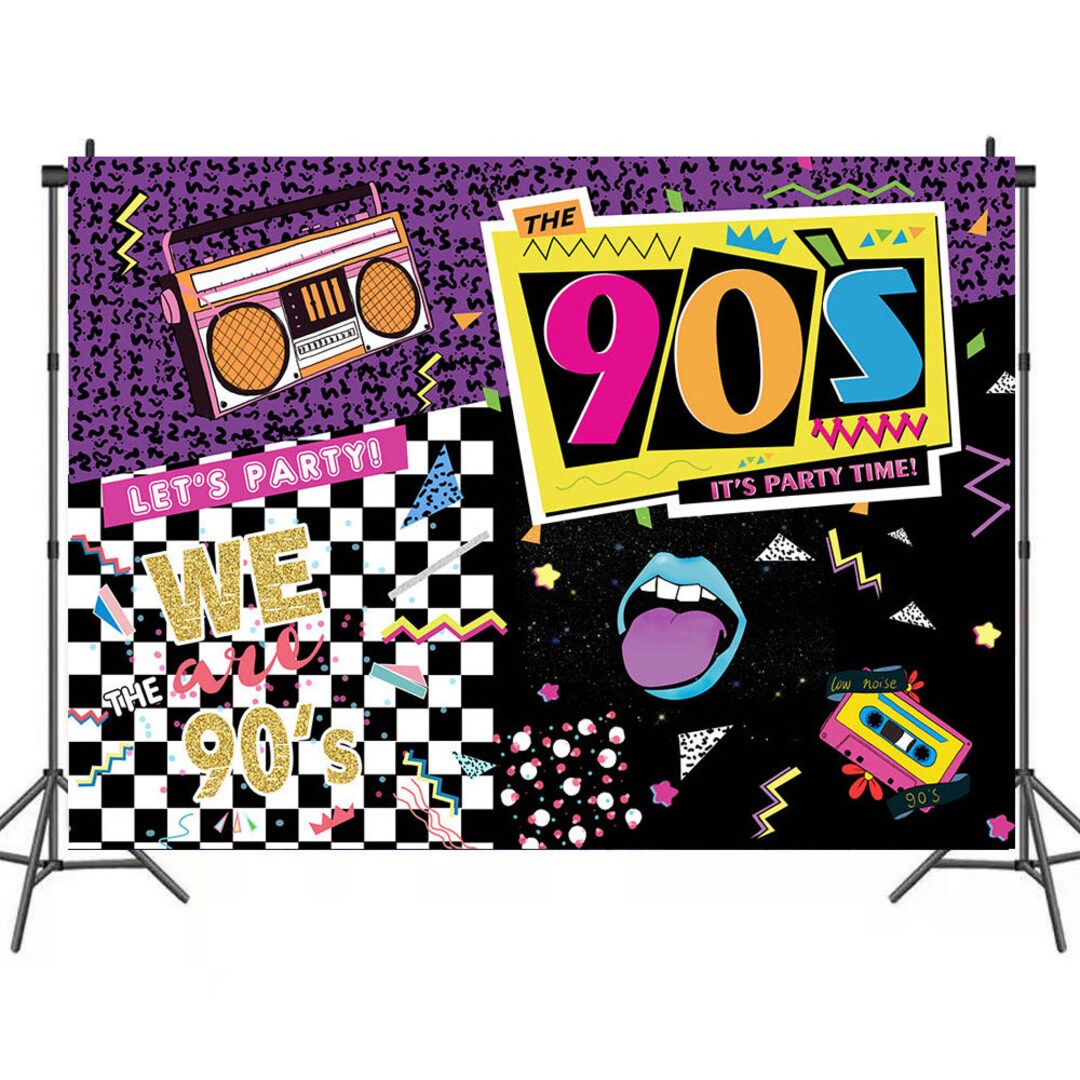 100cm X 150cm 90's Banner Backdrop Party Supplies Adult Birthday ...