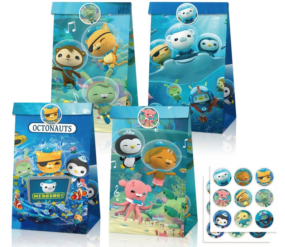 12PCS Octonauts Paper Lolly Gift Bag & 18pcs Stickers Party Supplies ...