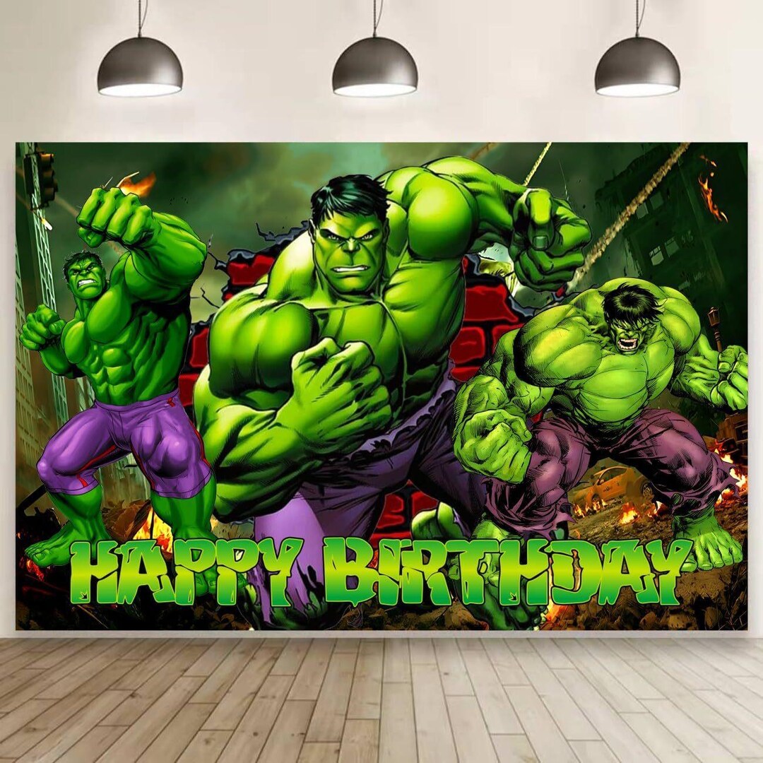 100cm X 150cm Hulk Backdrop Banner Party Supplies Kids Birthday Party ...