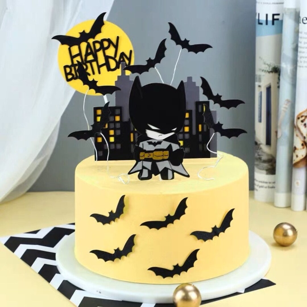 10pcs Batman Cake Topper Set Party Supplies Superhero Kids Children ...