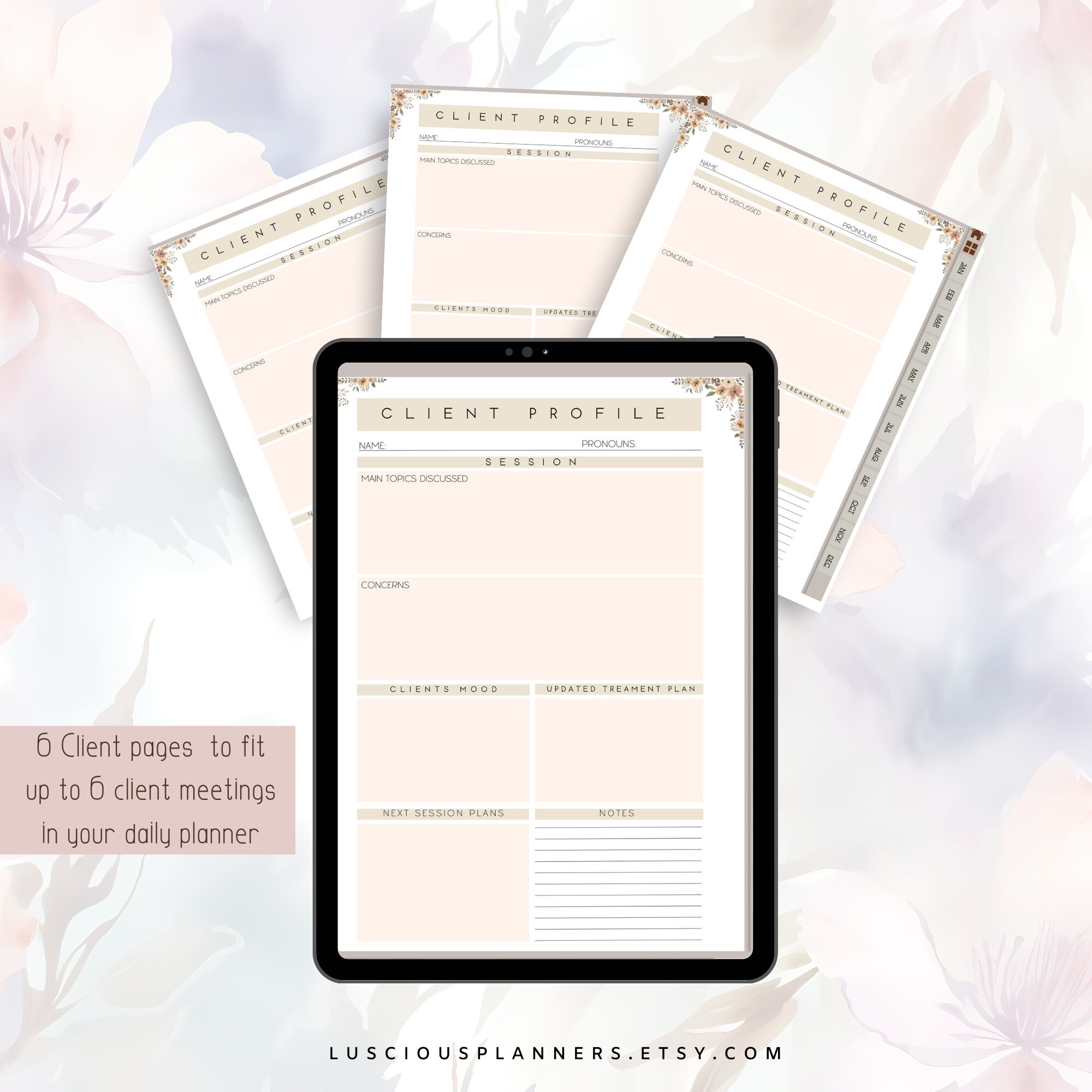 Therapy Planner, Mental Health Planner, Monthly Planner, Weekly Agenda ...