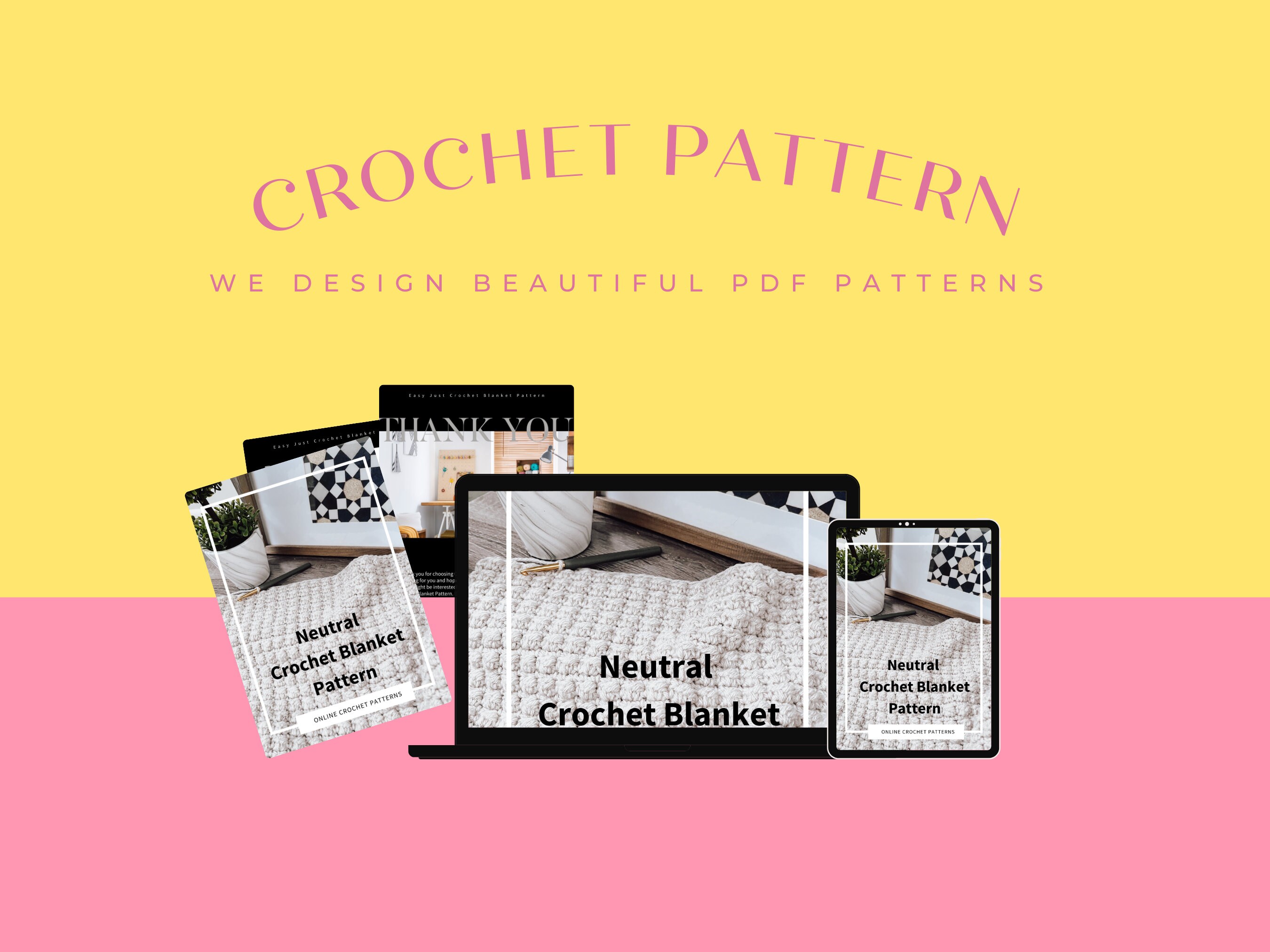 Neutral Crochet Blanket Pattern US Crochet Terms Crochet - Etsy