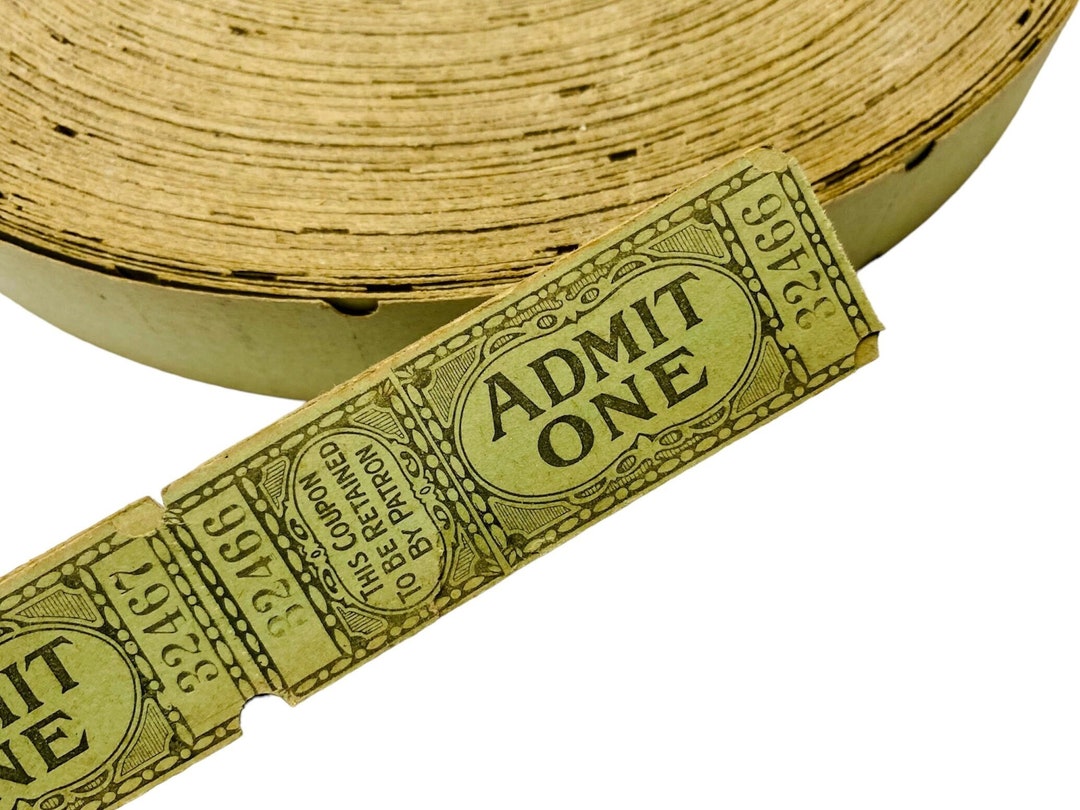Rare! 1890s Admit One Roll Coupon Tickets, Antique Rare Roll Tickets ...