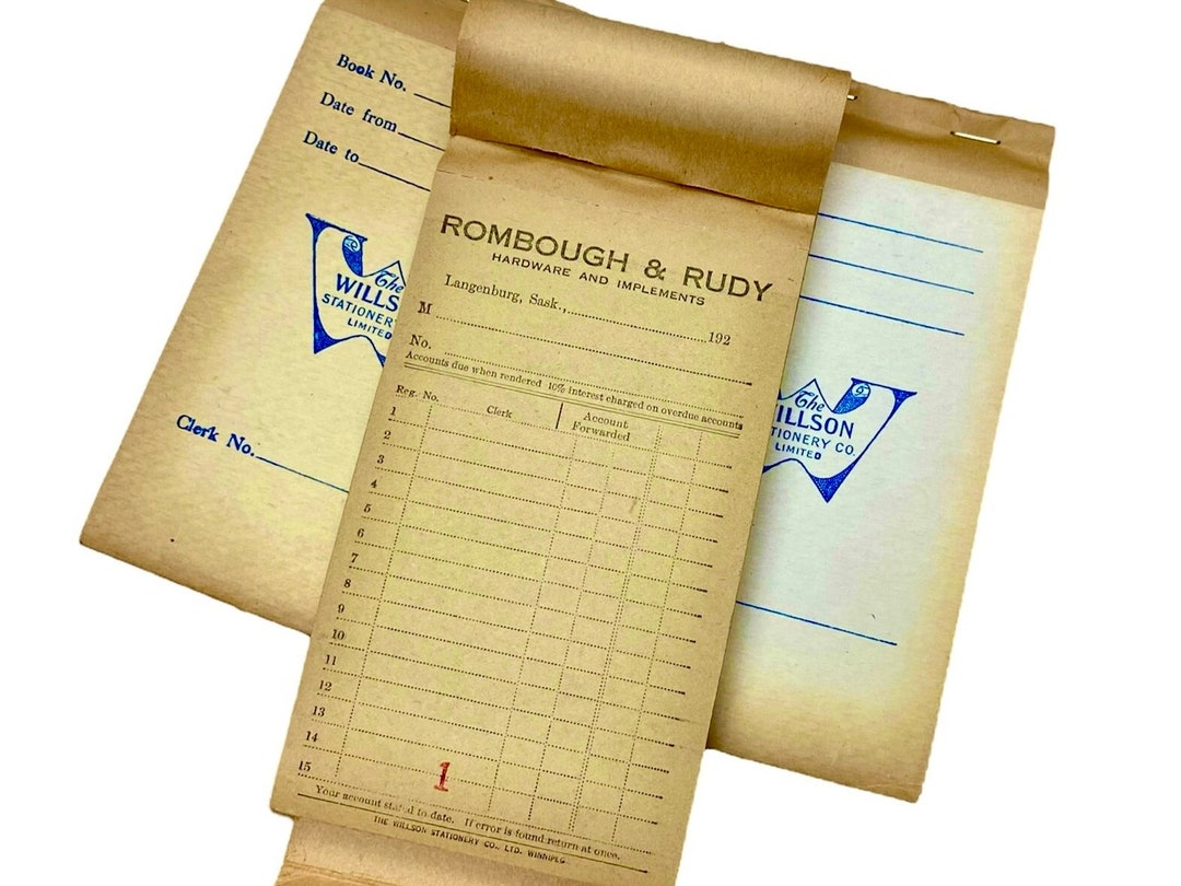 Vintage 1920s Canadian Rombough & Rudy Hardware Full Receipt Book (150 ...