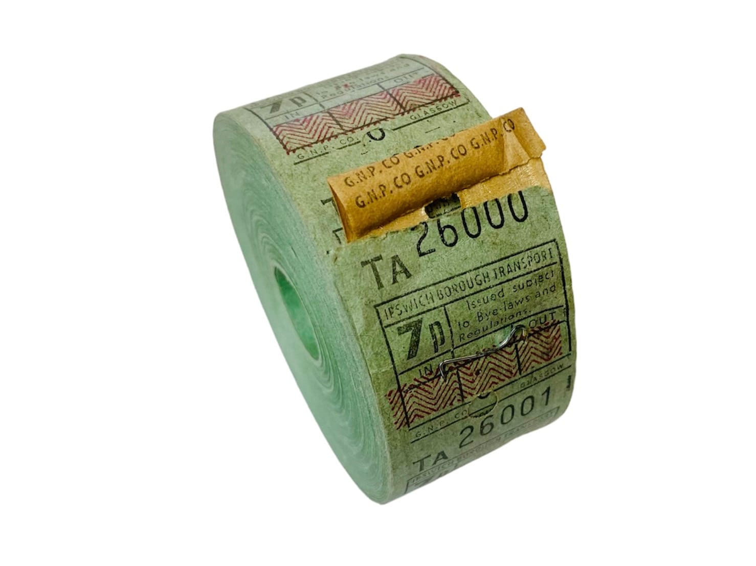 Vintage 1960s Ipswich Borough Transport British Bus Ticket Roll 1000 ...