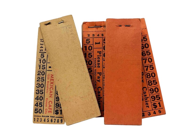 Vintage 1950s Restaurant Cafe Receipt Ticket Books (25 Tickets Choice ...