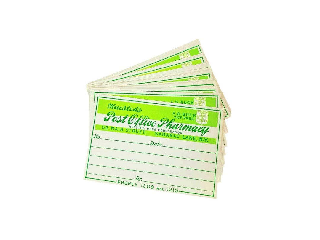 Vintage 1920s Post Office Pharmacy Prescription Gummed Labels Bottle ...