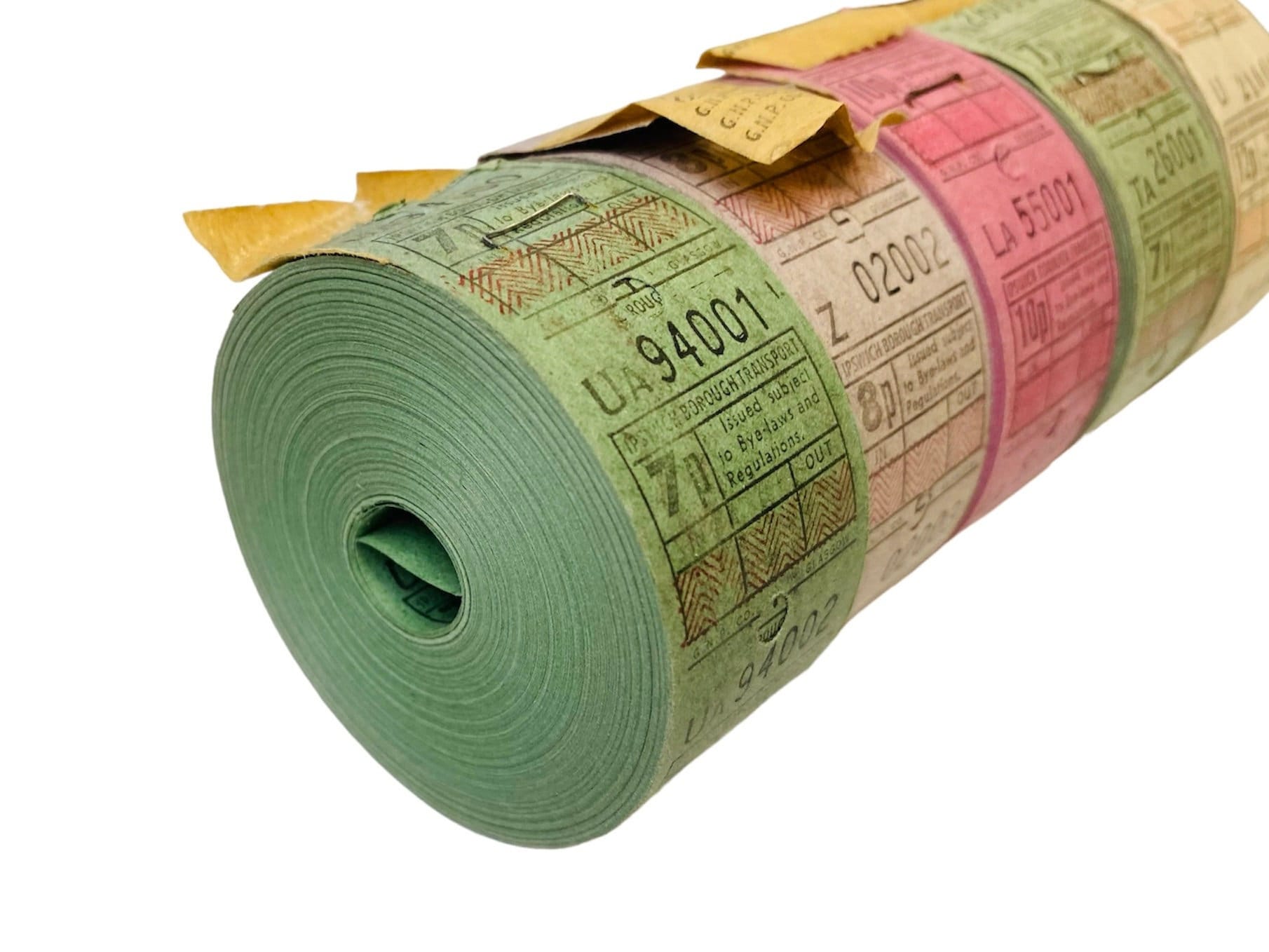 Vintage 1960s Ipswich Borough Transport British Bus Ticket Roll 1000 ...