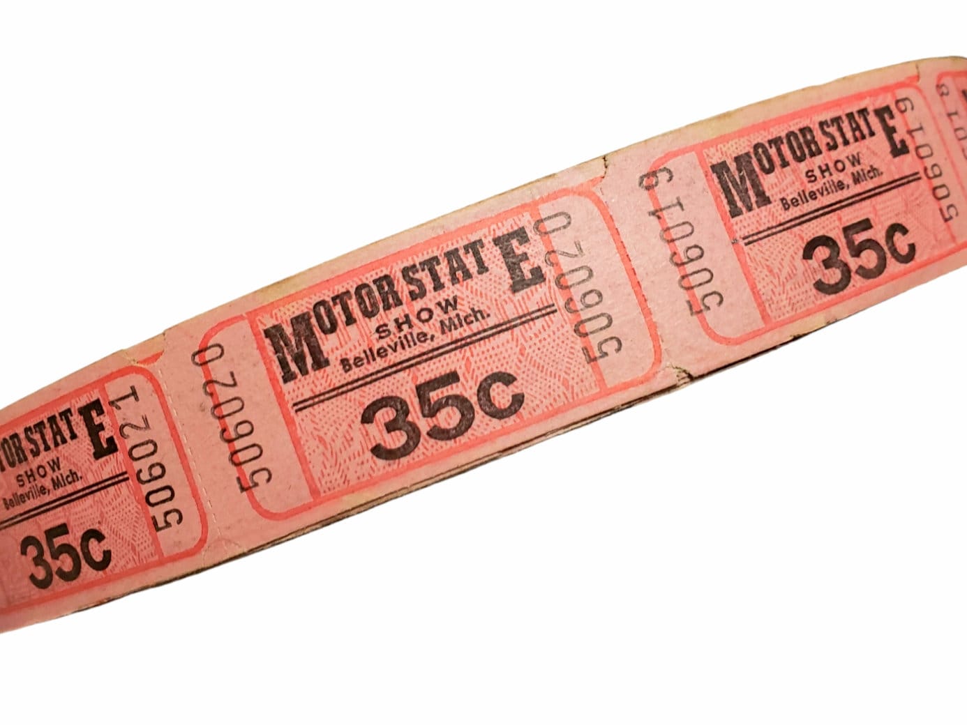 Vintage 1950s Motor State Show 35 Cent Tickets Lot, Vintage Rare Roll ...