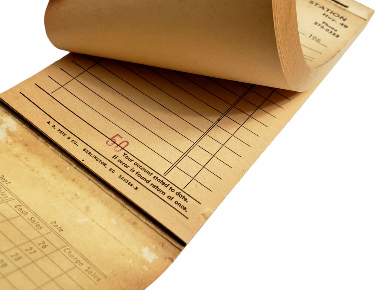 Vintage 1960s Sandy Cross Service Station Full Receipt Book (100 Sheets ...