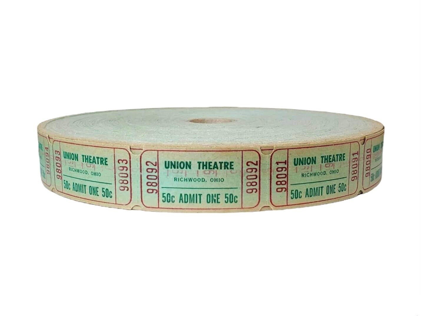 Vintage 1940s Union Theatre Ticket Roll approximately 2000 Tickets ...