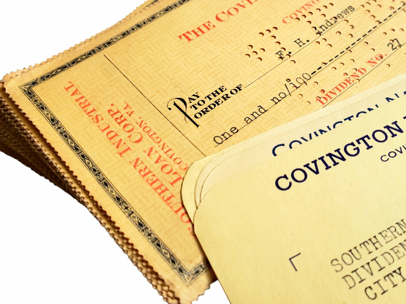 Vintage 1940s the Covington National Bank Cashed Checks Lot From ...