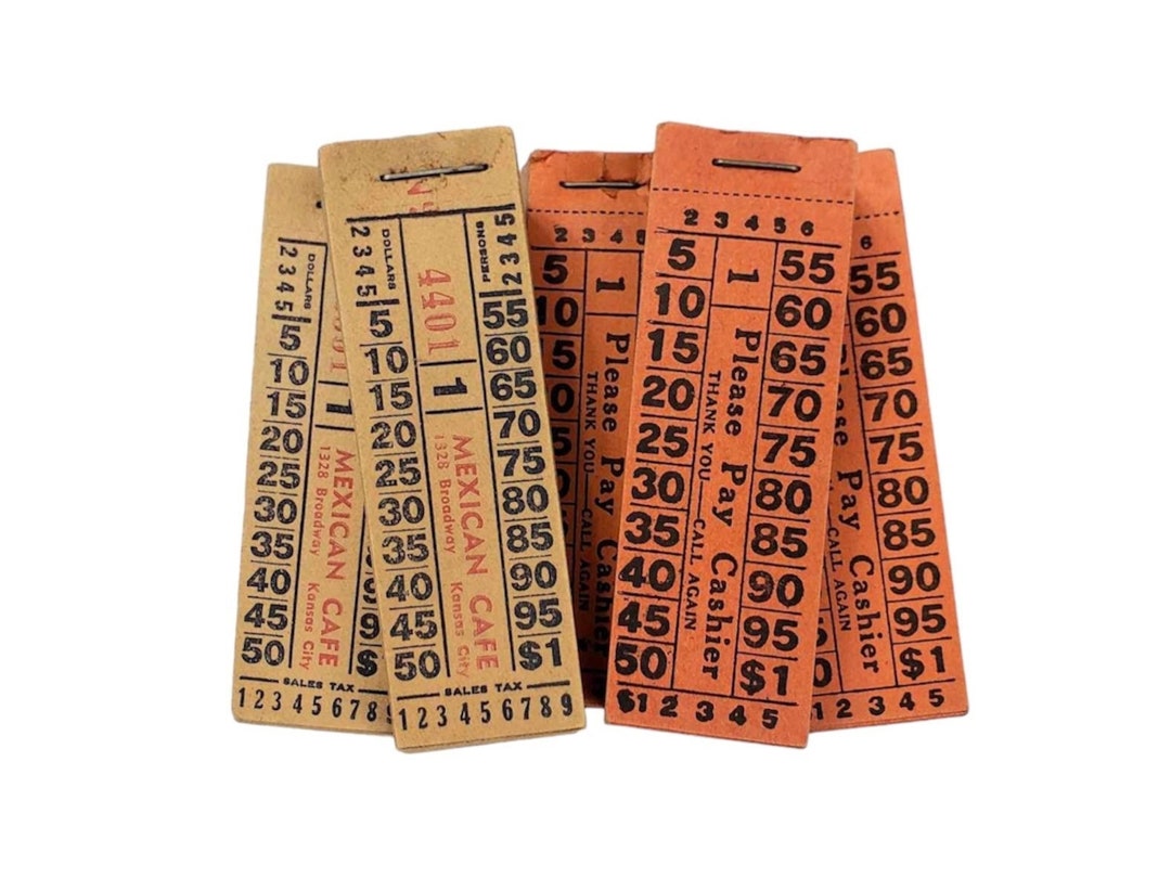 Vintage 1950s Restaurant Cafe Receipt Ticket Books 25 Tickets - Etsy