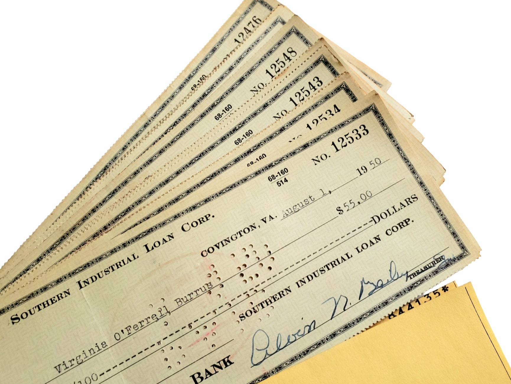 Vintage 1950s the Covington National Bank Cashed Checks Lot From ...