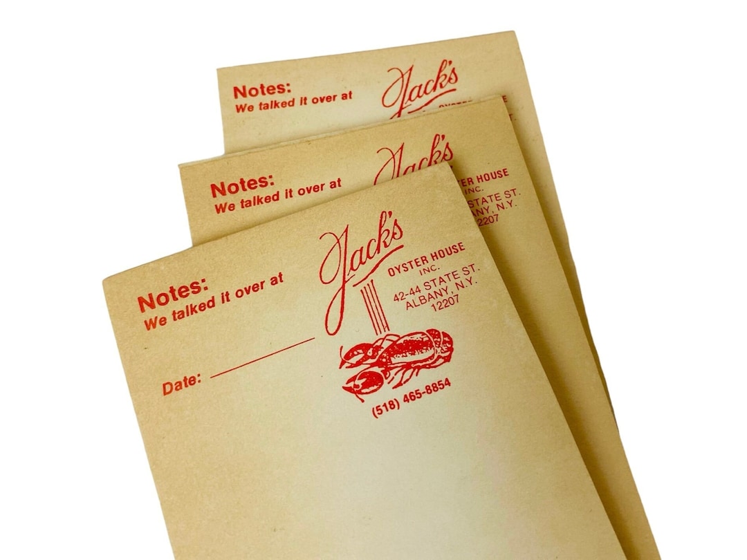Vintage 1960s Jack's Oyster House Order Sales Pad (50 Sheets) From ...