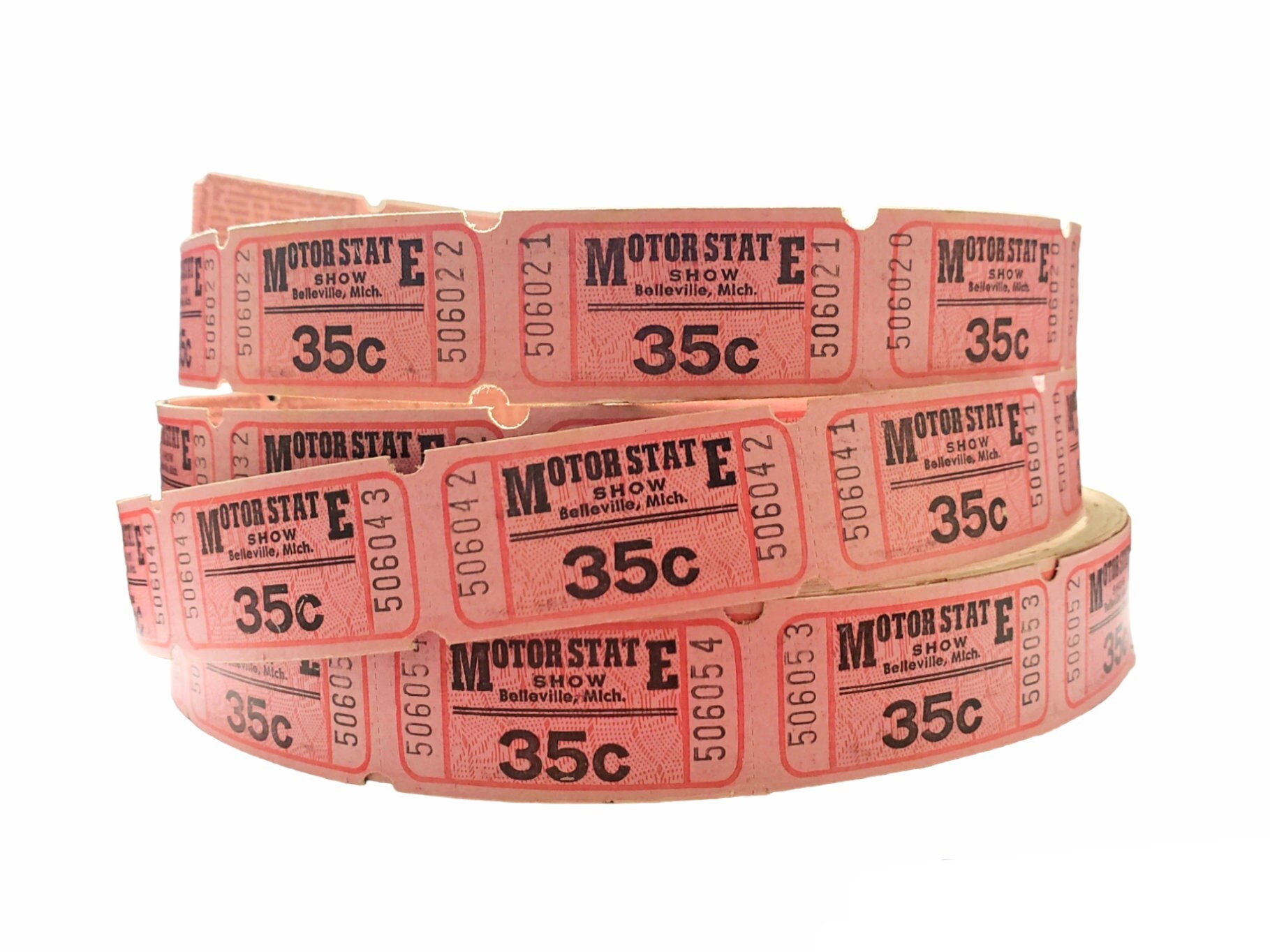 Vintage 1950s Motor State Show 35 Cent Tickets Lot, Vintage Rare Roll ...