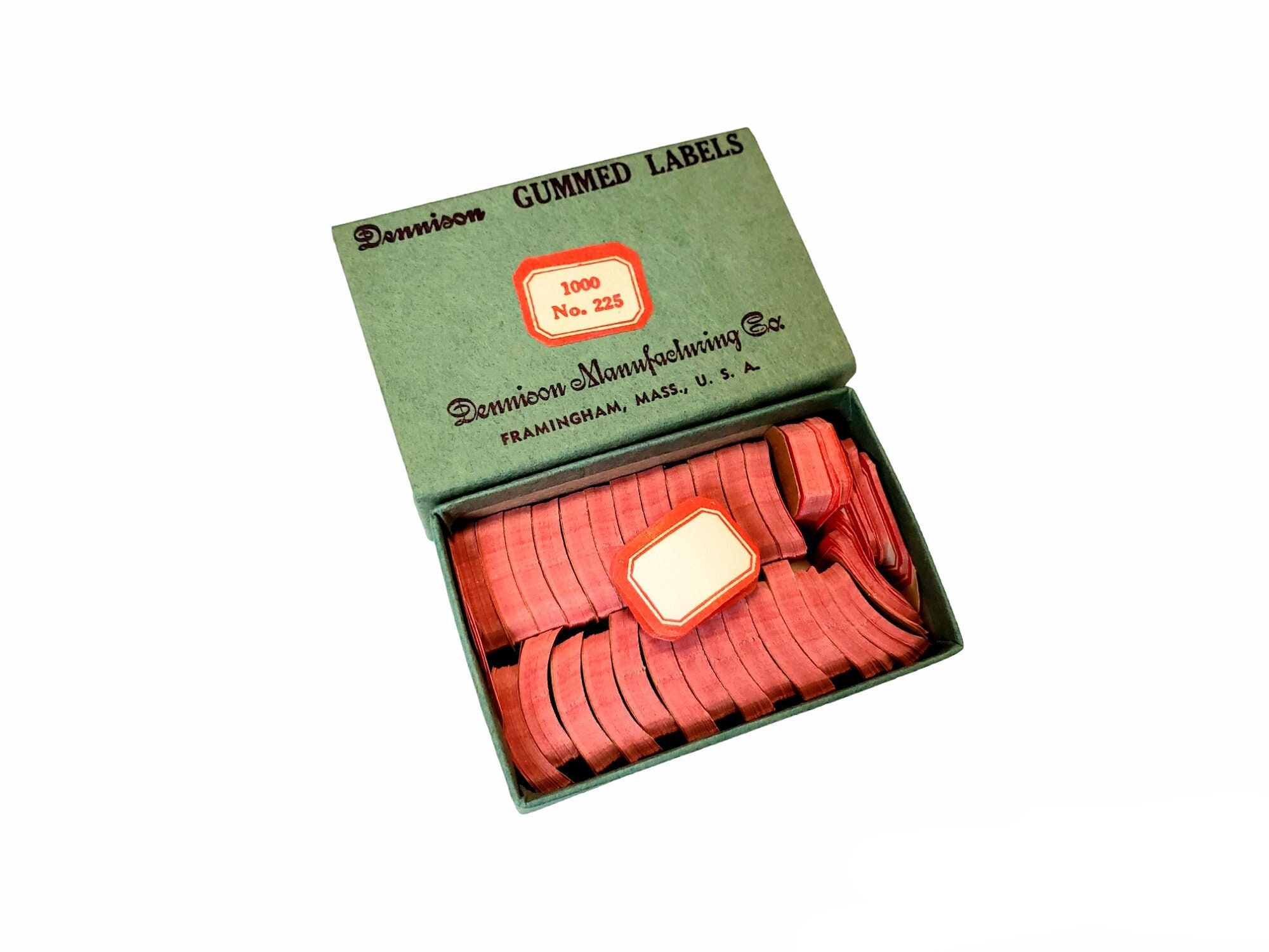 Vintage 1950s Dennison Red Frame Gummed Labels No.225 Vintage - Etsy