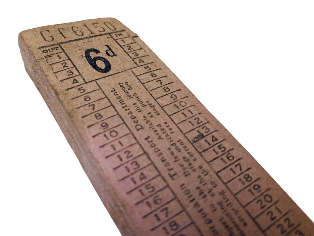 Vintage 1960s English Lavender Bus Ticket Book 50 Tickets Bury Corp ...