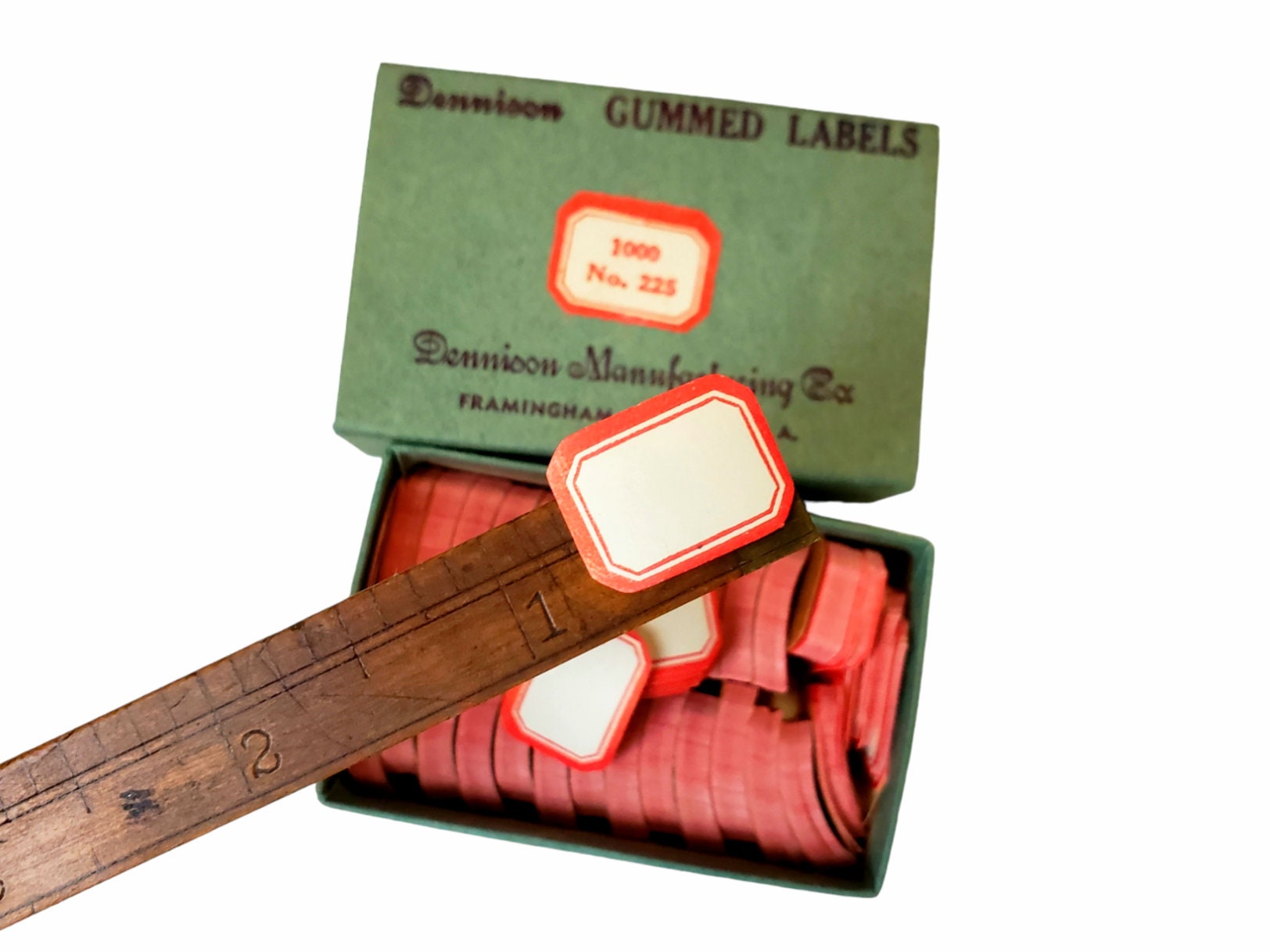 Vintage 1950s Dennison Red Frame Gummed Labels No.225 Vintage - Etsy