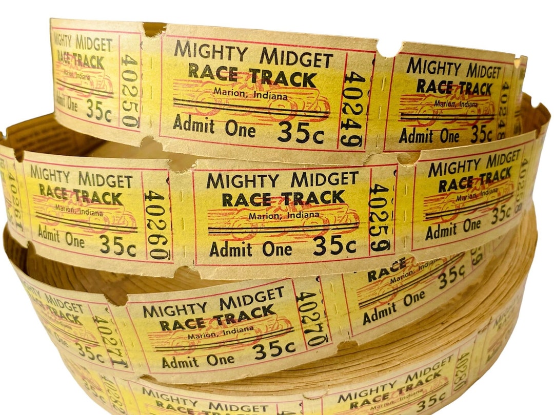 Rare Vintage 1940s Tickets Mighty Midget Race Track From Marion Indiana ...