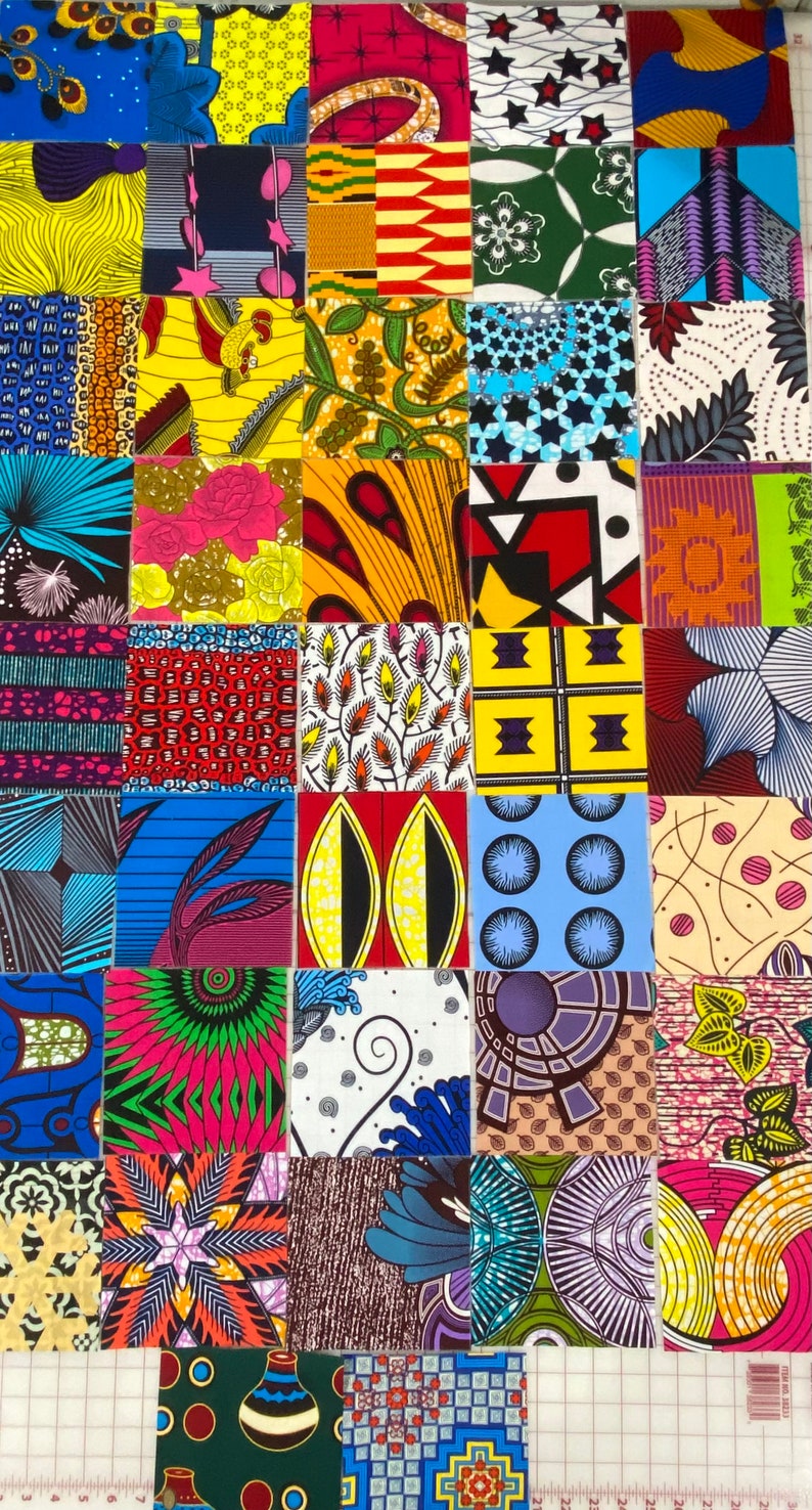 Pack of 42 Squares Quilting African Print Fabric • 100% Cotton Fabric ...