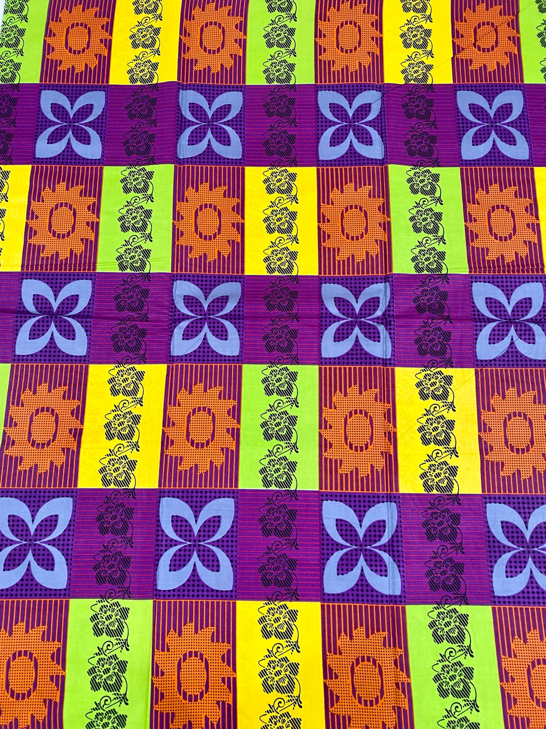 African Floral Print Cotton Fabric Sold by the Yard - Etsy